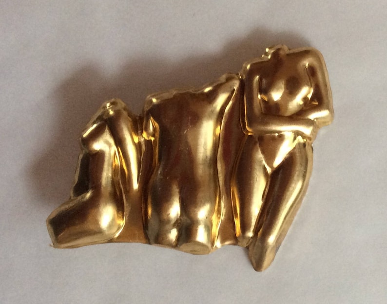 Three Nudes Naked Ladies Female Torso Body Lapel Brooch Pin - Etsy