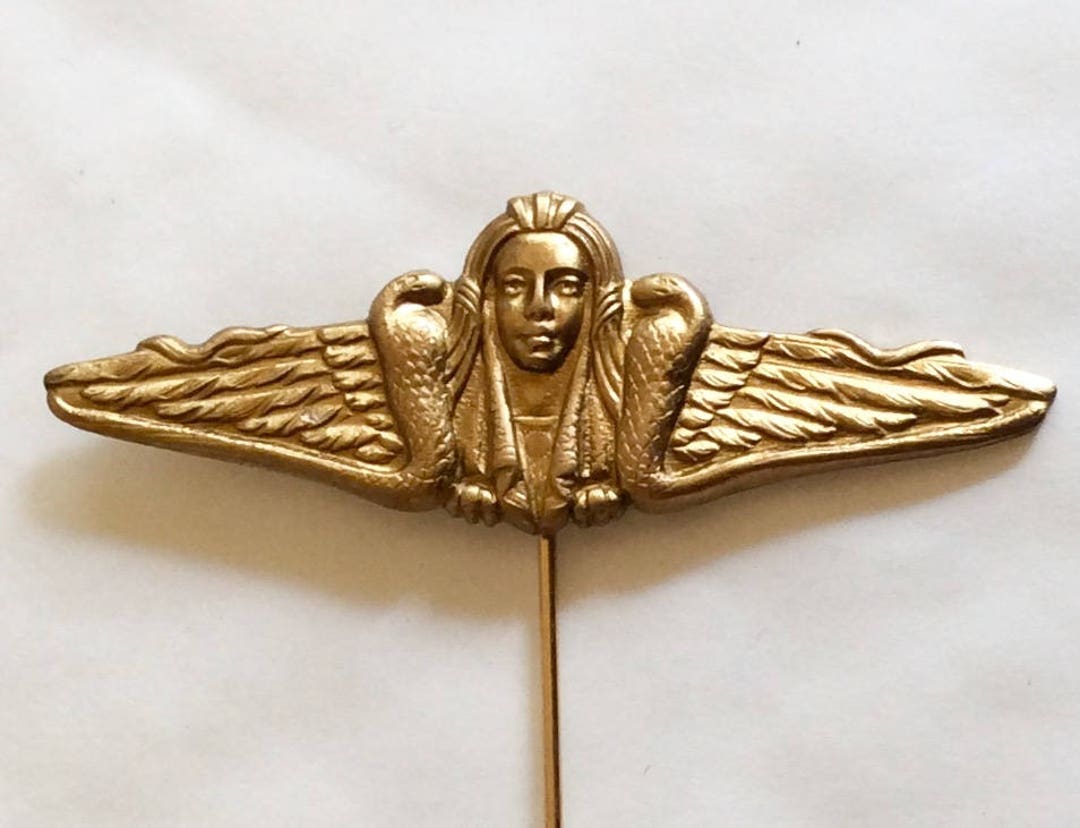 Cleopatra Stick Pin Egyptian Queen Head Snakes Vintage Finding Art ...