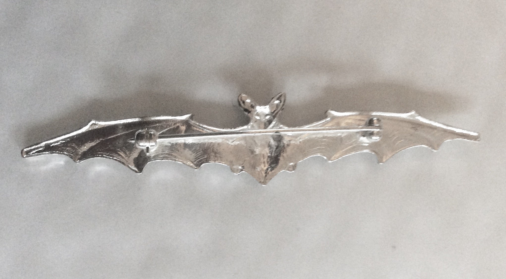 Vampire Bat Long Wing Silver Plated Brooch Pin Gothic Wide - Etsy UK