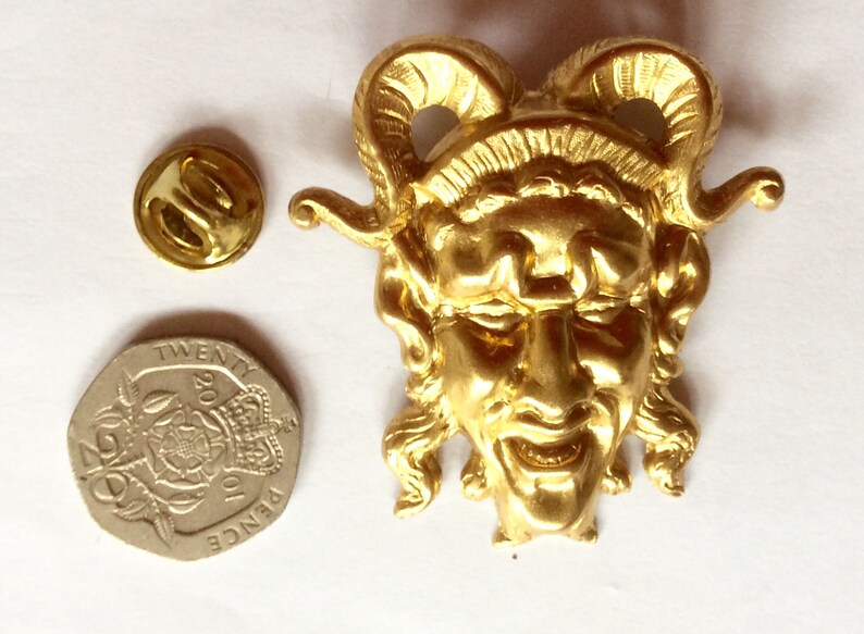 Devil Pendant Necklace Stamped Raw Brass AND Brooch/pin Demon - Etsy