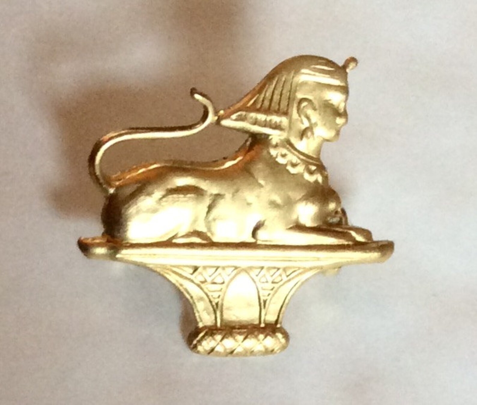 Egyptian Cleopatra Sphinx Egypt Charm Raw Brass Brooch Pin - Etsy UK