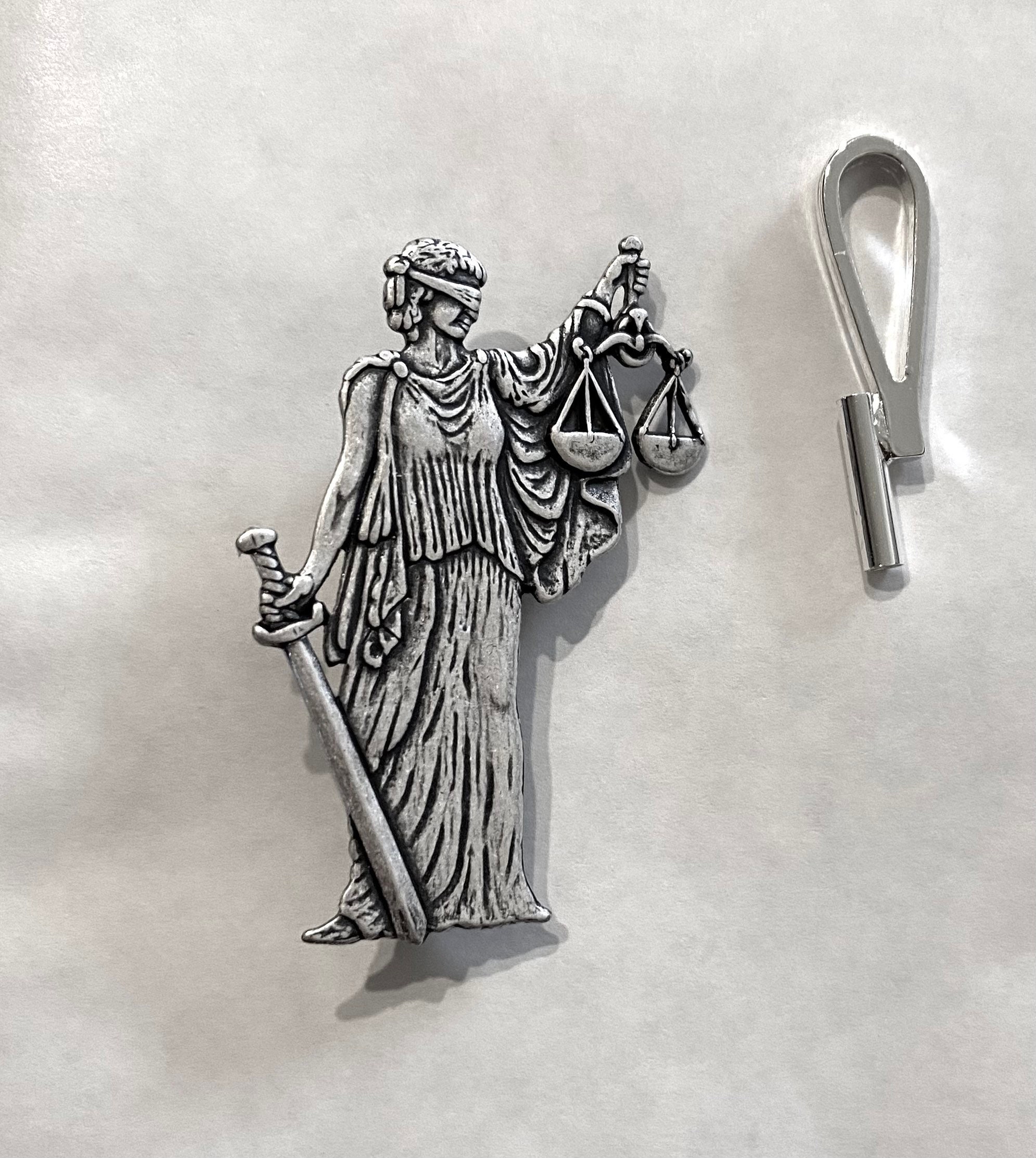 Lady Justice Brooch Law Courts, Lawyer, Barrister Attorney Silver Oxide ...