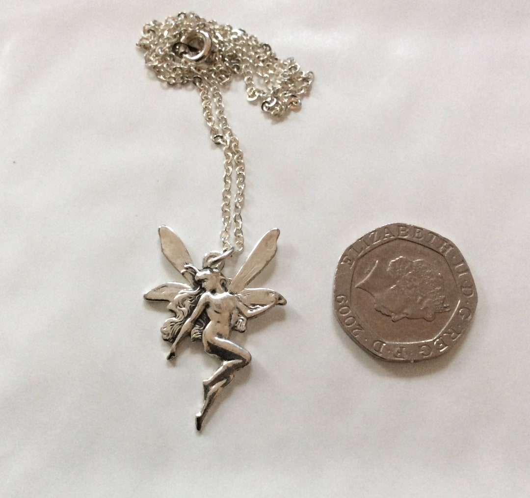 Vintage Tinkerbell Absinthe Fairy Pendant Small Art Nouveau Style Mucha ...