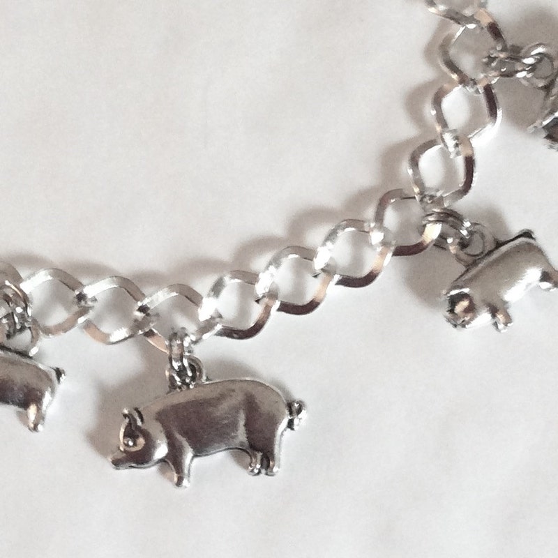 Pig Charm Bracelet - Etsy