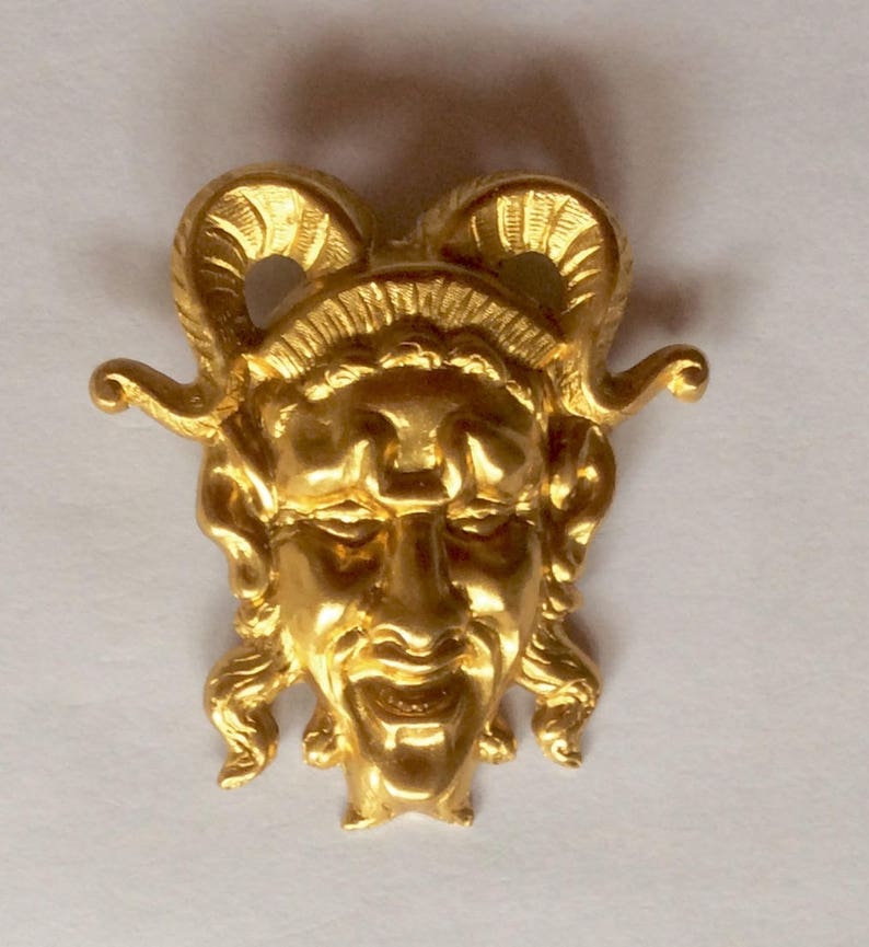 Devil Pendant Necklace Stamped Raw Brass AND Brooch/pin Demon - Etsy