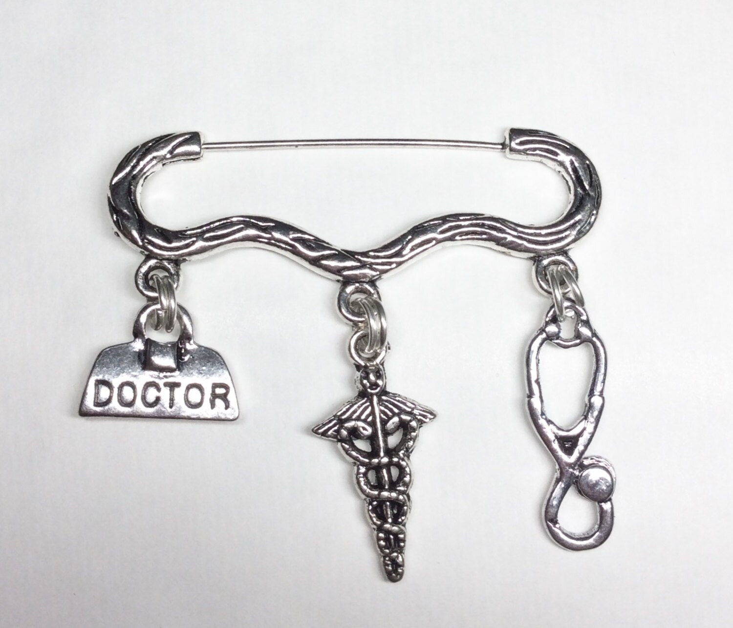 Doctor Medical Charm Silver Tone Brooch / Pin - Etsy UK