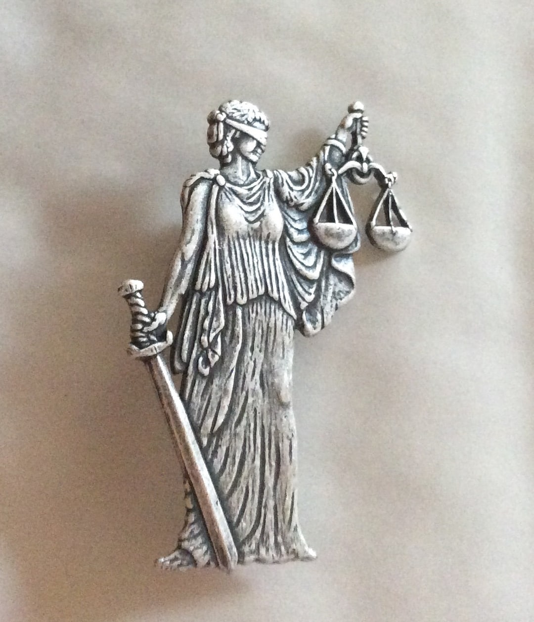 Lady Justice Brooch Law Courts, Lawyer, Barrister Attorney Silver Oxide ...