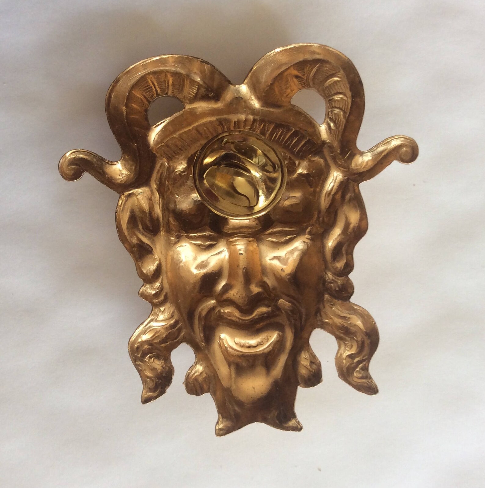 Devil Pendant Necklace Stamped Raw Brass AND Brooch/pin Demon - Etsy