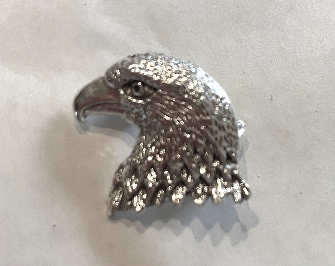 American Eagle Eagle Head USA Silver Tone Bird Brooch Pin - Etsy