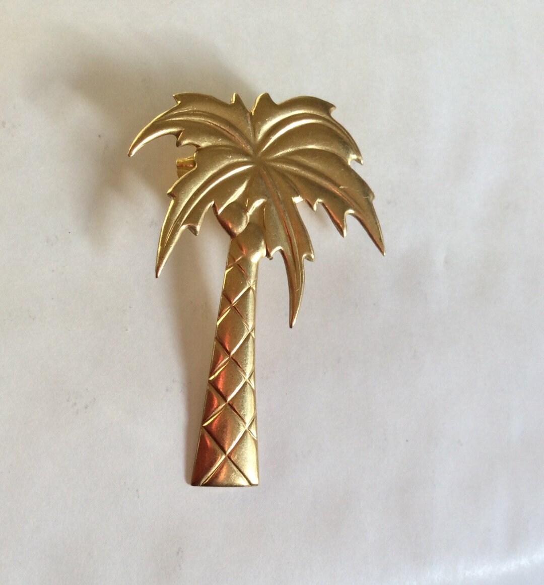 Palm Tree Desert Plant Brooch Pin Vintage Finding Raw Brass Coconut ...
