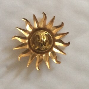 Sun Ray Celestial Raw Brass Gold Tone Tie Pin Lapel Pin Tie Tack Solar ...