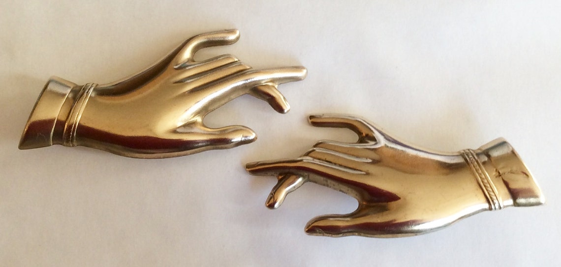 Pair of Elegant Hand Brooches Pins Two Hand Statement Brooches - Etsy UK