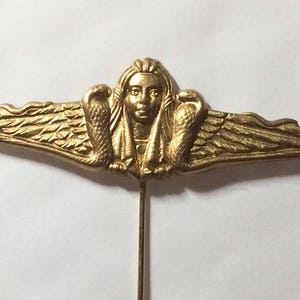 Cleopatra Stick Pin Egyptian Queen Head Snakes Vintage Finding Art ...