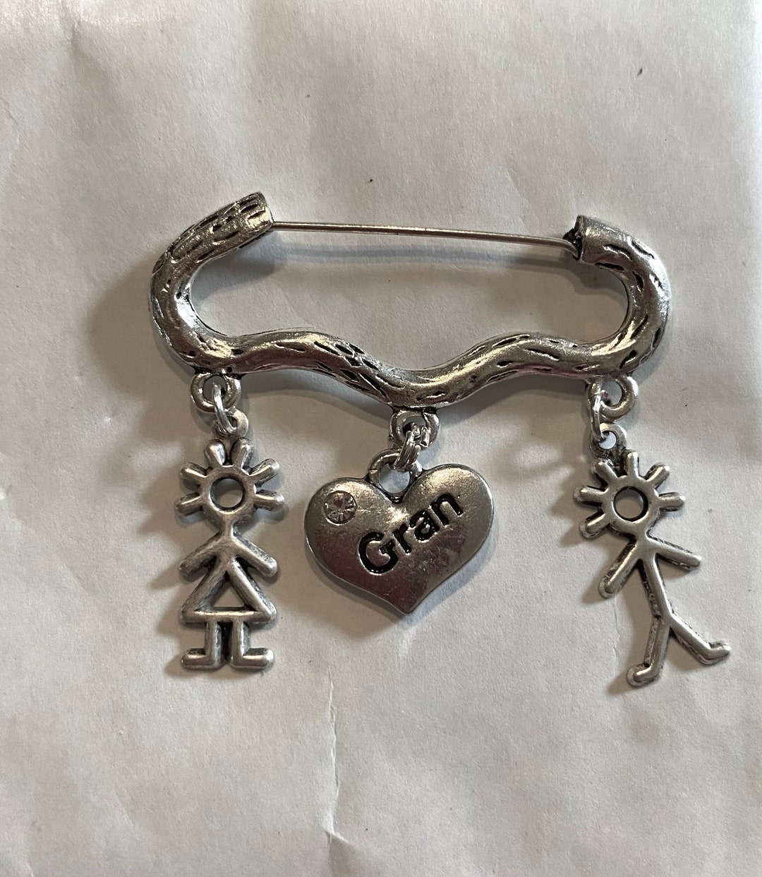 Boy Girl Boy Outline Gran Pin Brooch Grand Children Pin - Etsy