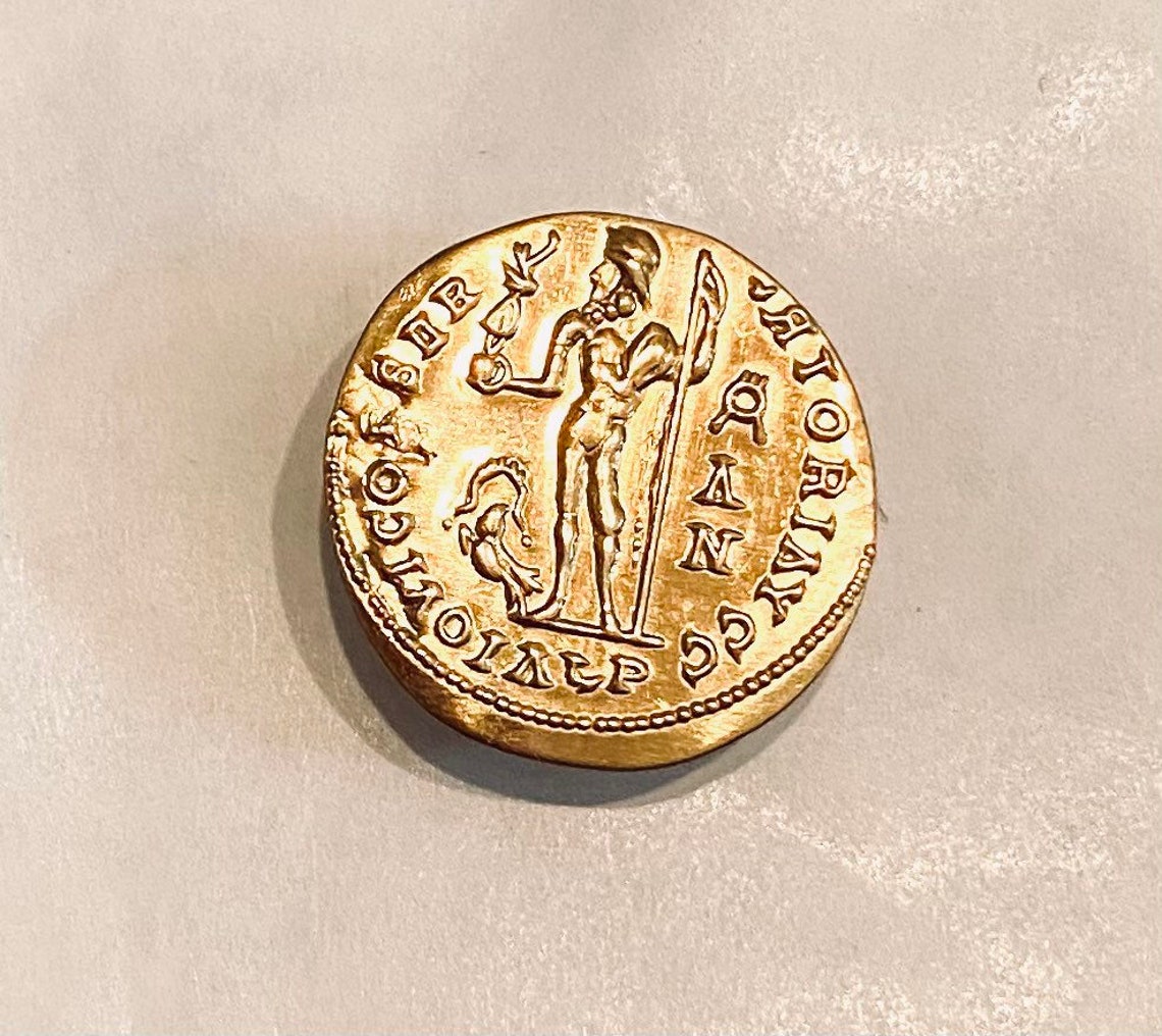 Roman Gladiator Coin Pin Replica Coin Raw Brass Gold Tone Tie - Etsy