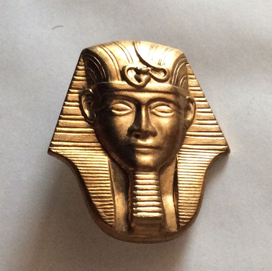 Egyptian Tutankhamen Sphinx Egypt Charm Raw Brass Vintage Finding ...