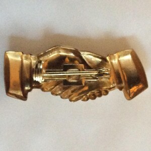 Two Hand Shaking Elegant Hand Small Brooch Pin Friendship Pin Created ...