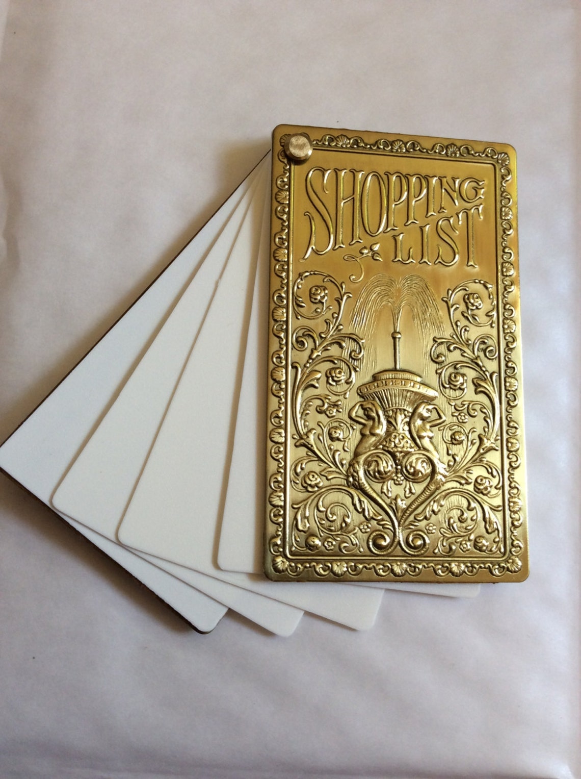 Edwardian Brass Notepad / Shopping List Notebook Replica Memo - Etsy