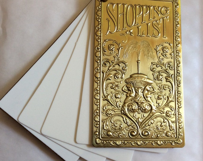 Edwardian Brass Notepad / Shopping List Notebook Replica Memo Pad With ...