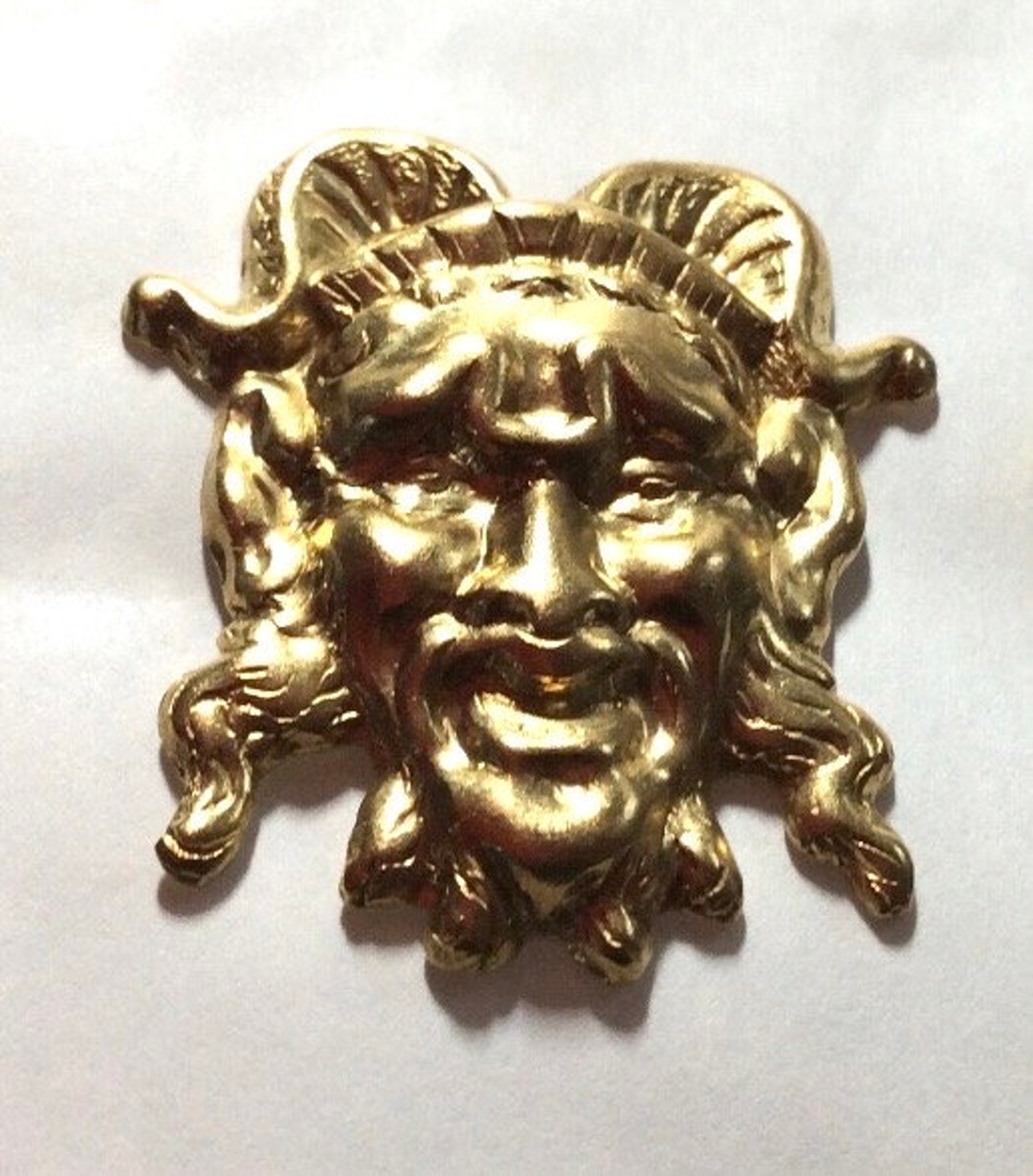 Devil Satan Stamped Metal Brooch/pin Tie Tac Fitting Raw Brass Demon ...