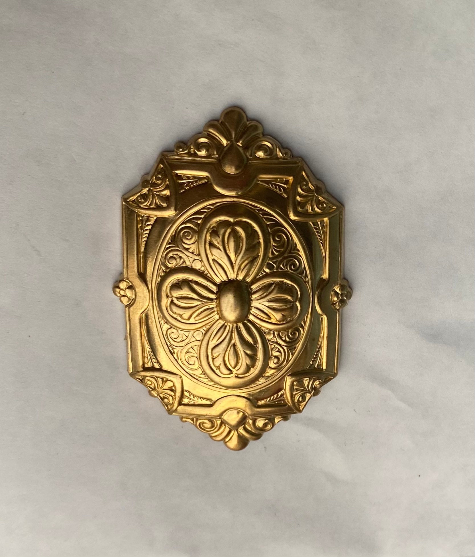 Victorian style tiered shield brooch made from vintage raw | Etsy