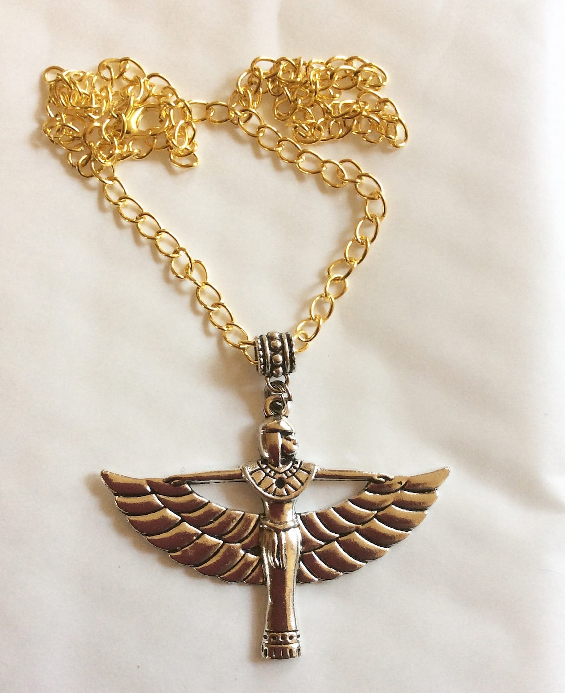 Egyptian Goddess Isis Pendant Silver Tone Necklace 46cm /18 - Etsy
