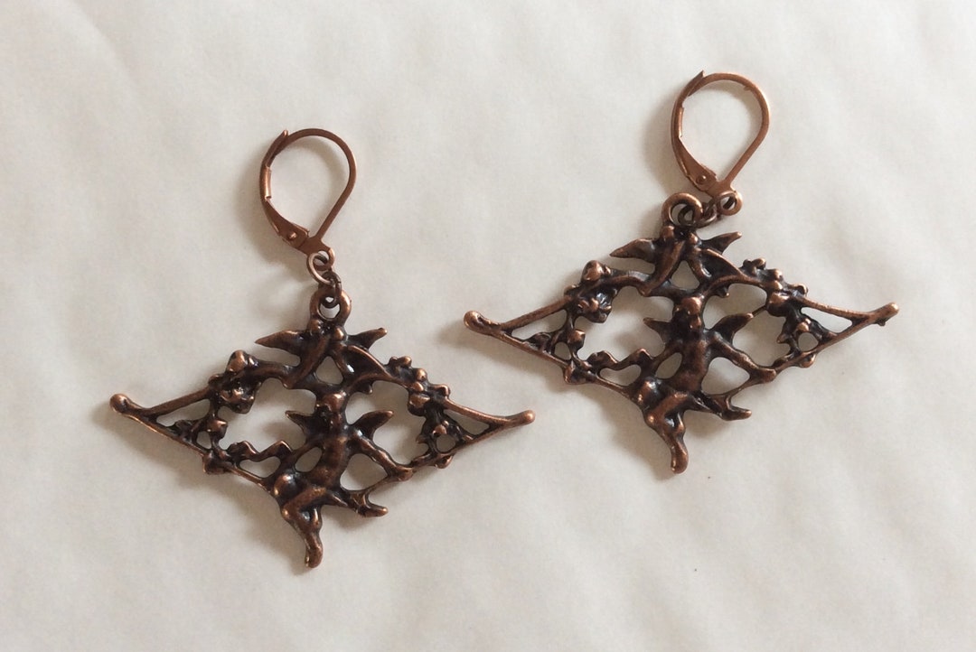 Angel Cherub Cupid on a Swing Guardian Angel Earrings Copper - Etsy Angel Cherub Cupid on a Swing Guardian Angel Earrings Copper - Etsy