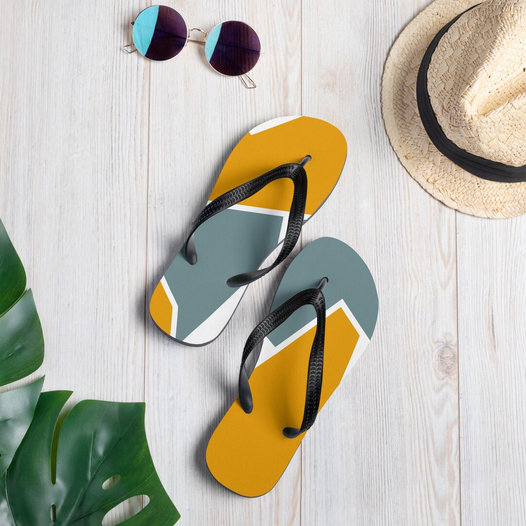 Geometric Colors Flip-flops- Beach Style Sandals- Summer Slippers - Etsy