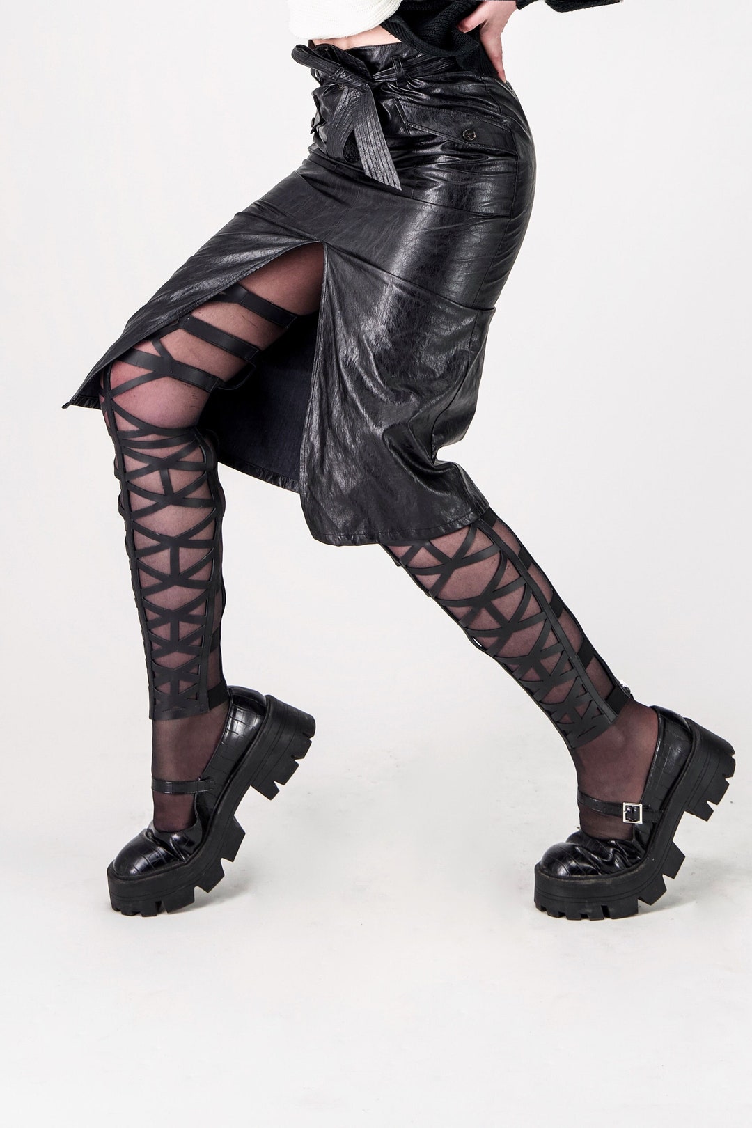 PIMP UP™ ATHENA Leg Covers • Laser-cut Leather Boot Wraps • Couture ...