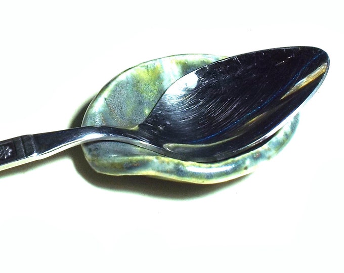 Ceramic Pottery Teaspoon Rest Blue Fizz Rest Kitchen Office Space ...