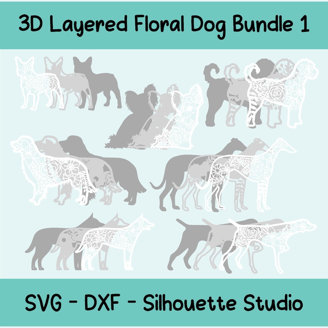 3D Layered Dog Bundle SVG, DXF, Silhouette Studio File - Etsy