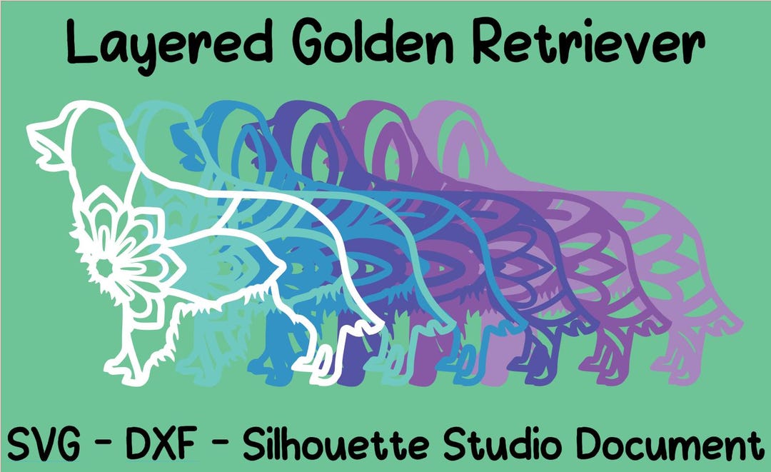3D Layered Mandala Golden Retriever SVG, DXF, Silhouette Studio File - Etsy