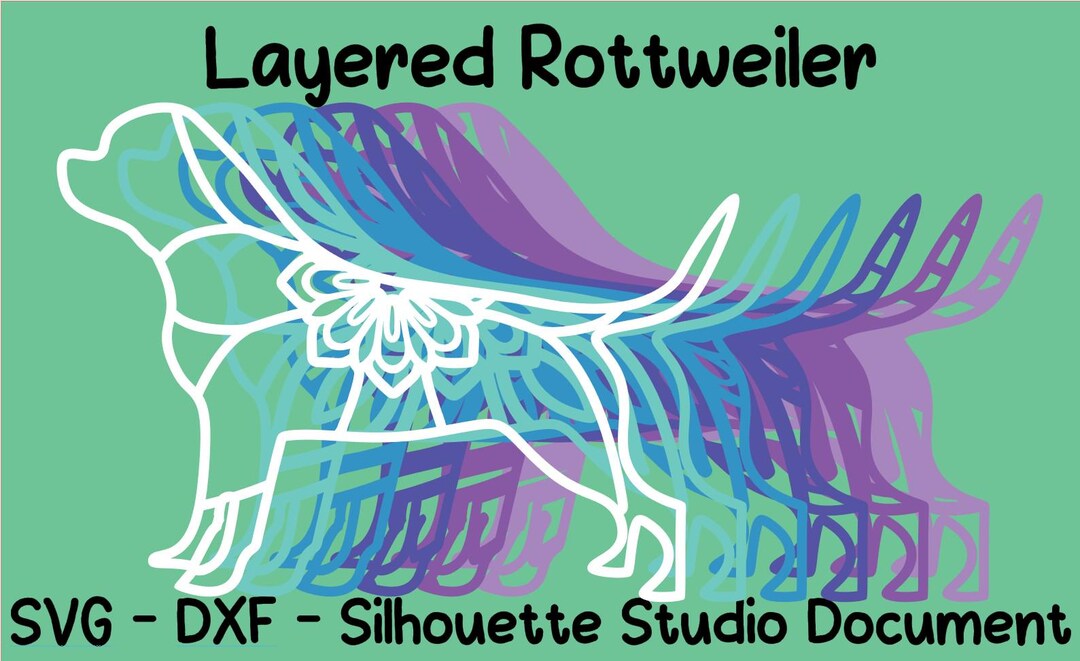 3D Layered Mandala Rottweiler SVG, DXF, Silhouette Studio File - Etsy
