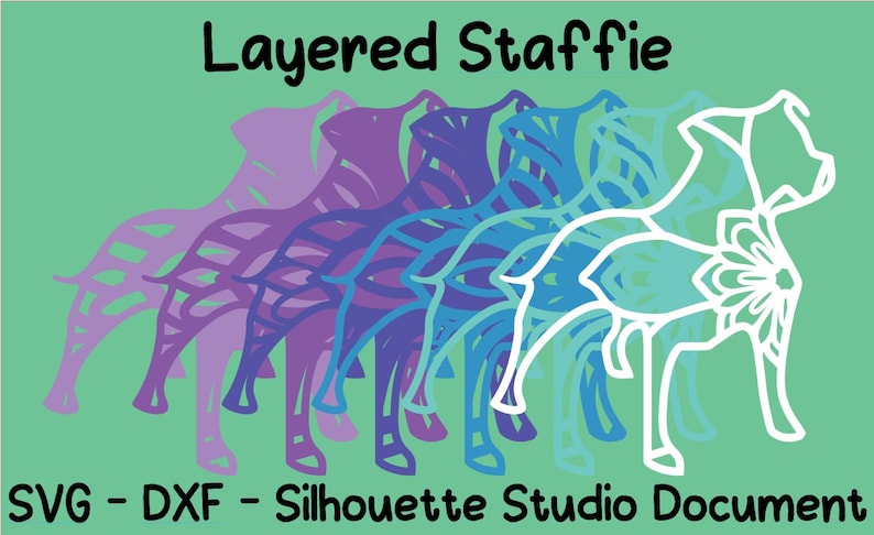 3D Layered Mandala Staffie SVG, DXF, Silhouette Studio File - Etsy