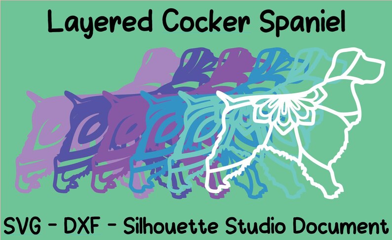3D Layered Mandala Cocker Spaniel SVG, DXF, Silhouette Studio File - Etsy