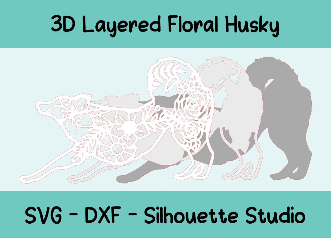 3D Layered Siberian Husky SVG, DXF, Silhouette Studio File - Etsy