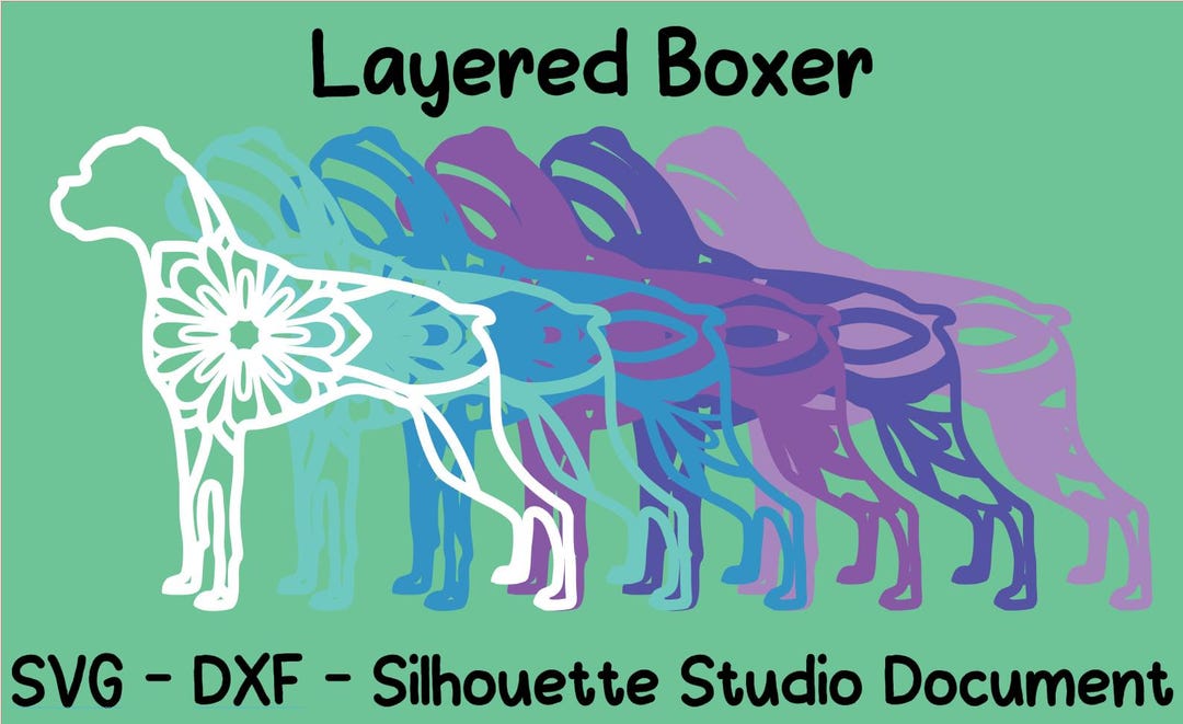 3D Layered Mandala Boxer Dog SVG, DXF, Silhouette Studio File - Etsy