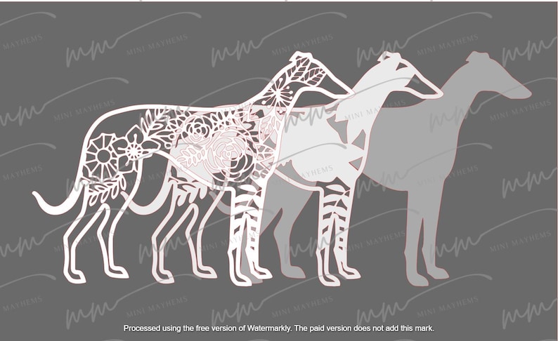 3D Layered Greyhound SVG, DXF, Silhouette Studio File - Etsy