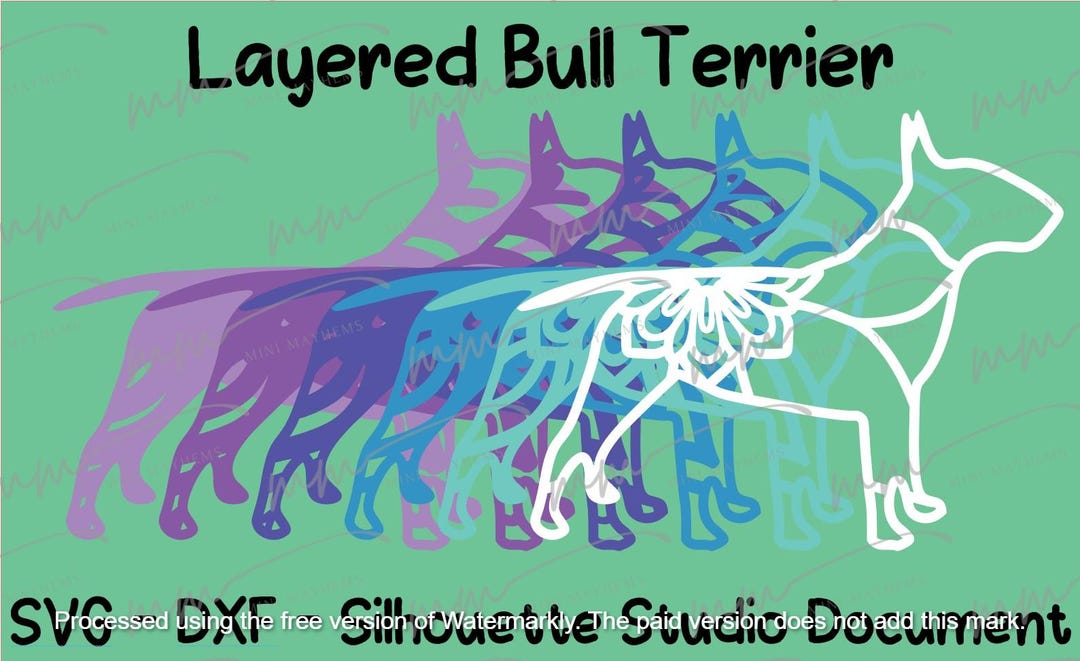 3D Layered Mandala Bull Terrier SVG, DXF, Silhouette Studio File - Etsy