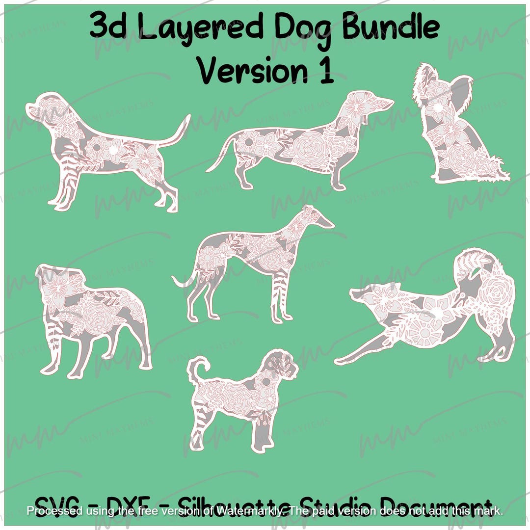 3D Layered Dog Bundle SVG, DXF, Silhouette Studio File - Etsy