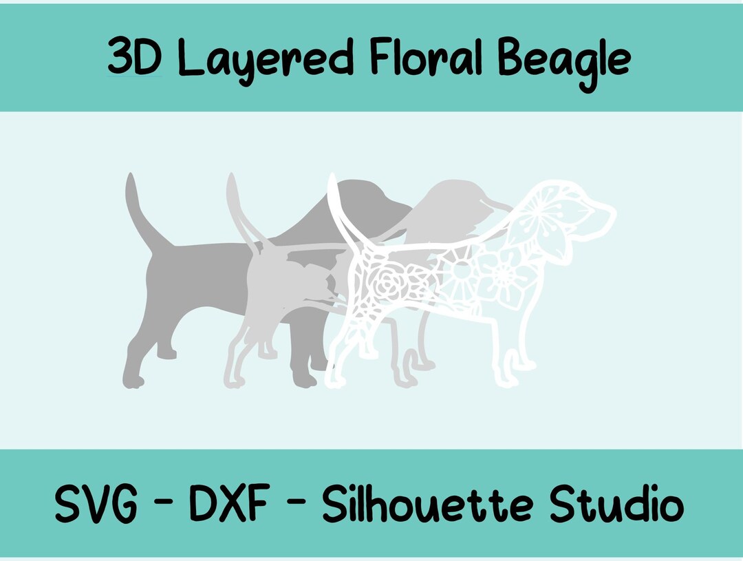 3D Layered Beagle SVG, DXF, Silhouette Studio File - Etsy