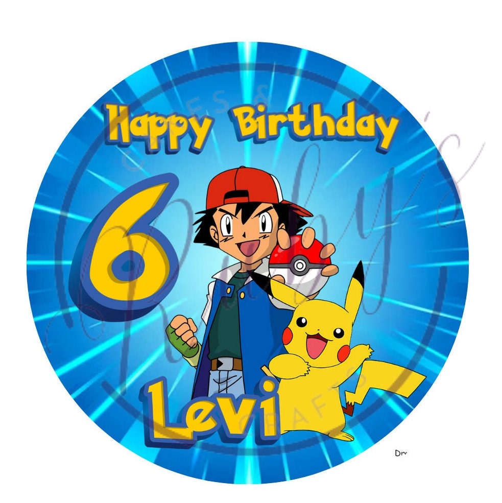 Pokemon Edible Image, Cake Topper - Etsy