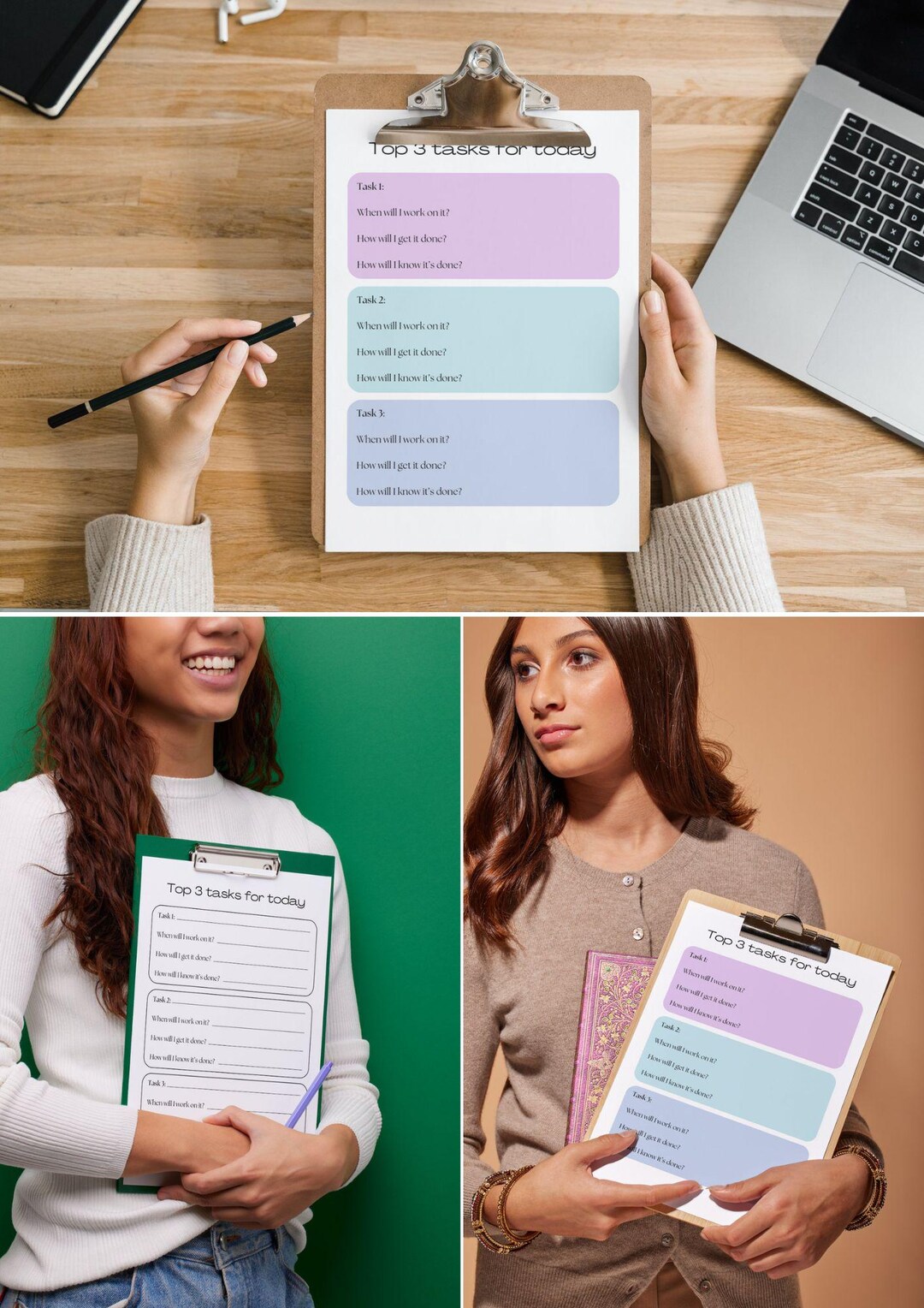 Printable Top 3 Tasks List for Time Management With ADHD, Prioritizing ...