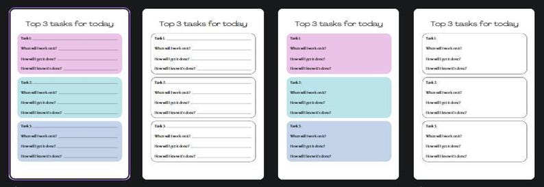Printable Top 3 Tasks List for Time Management With ADHD, Prioritizing ...