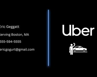 Uber Taxi Business Card Personalized - Etsy