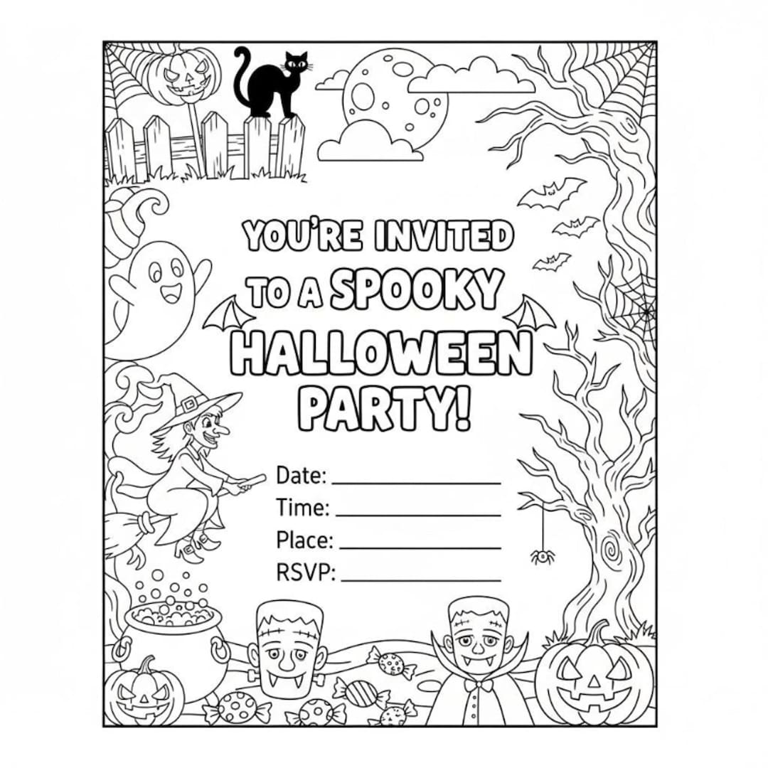 Fall & Halloween Coloring Pages for Kids (digital Download) - Etsy