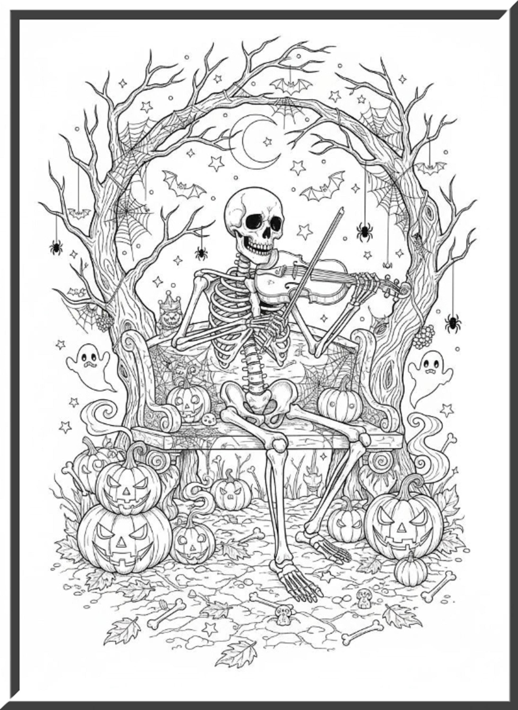 Fall Halloween Coloring Pages: Spooky Kids Activity (digital Download ...