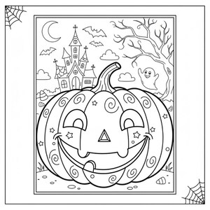 Fall Halloween Coloring Pages: Spooky Kids Activity (digital Download ...
