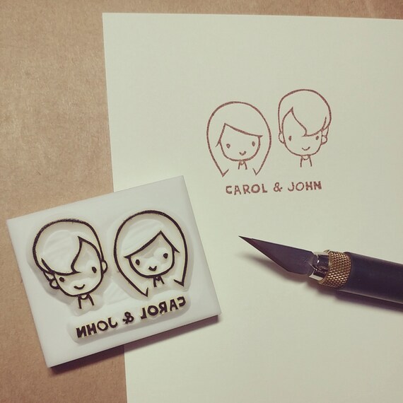 Personalized Couple Shot Signature Stamp | Etsy