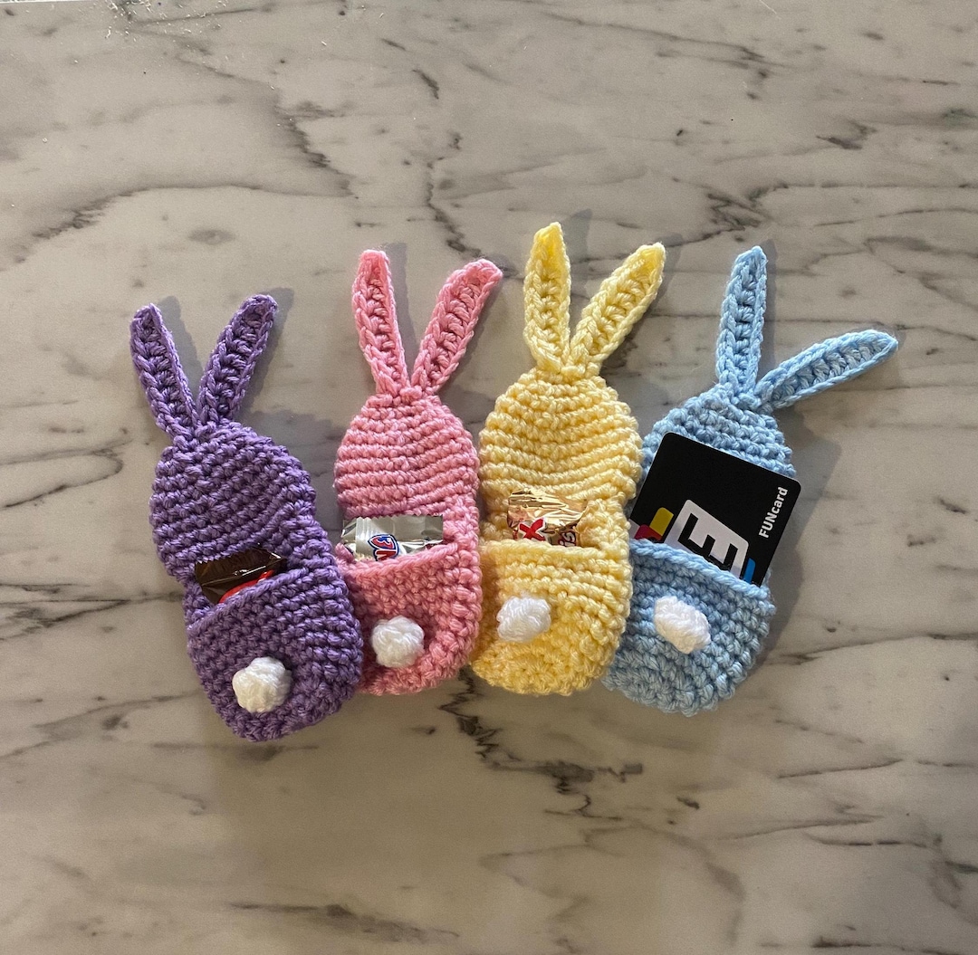 Handmade Easter Gift Card Holder/candy Holder - Cute Crochet Bunny ...